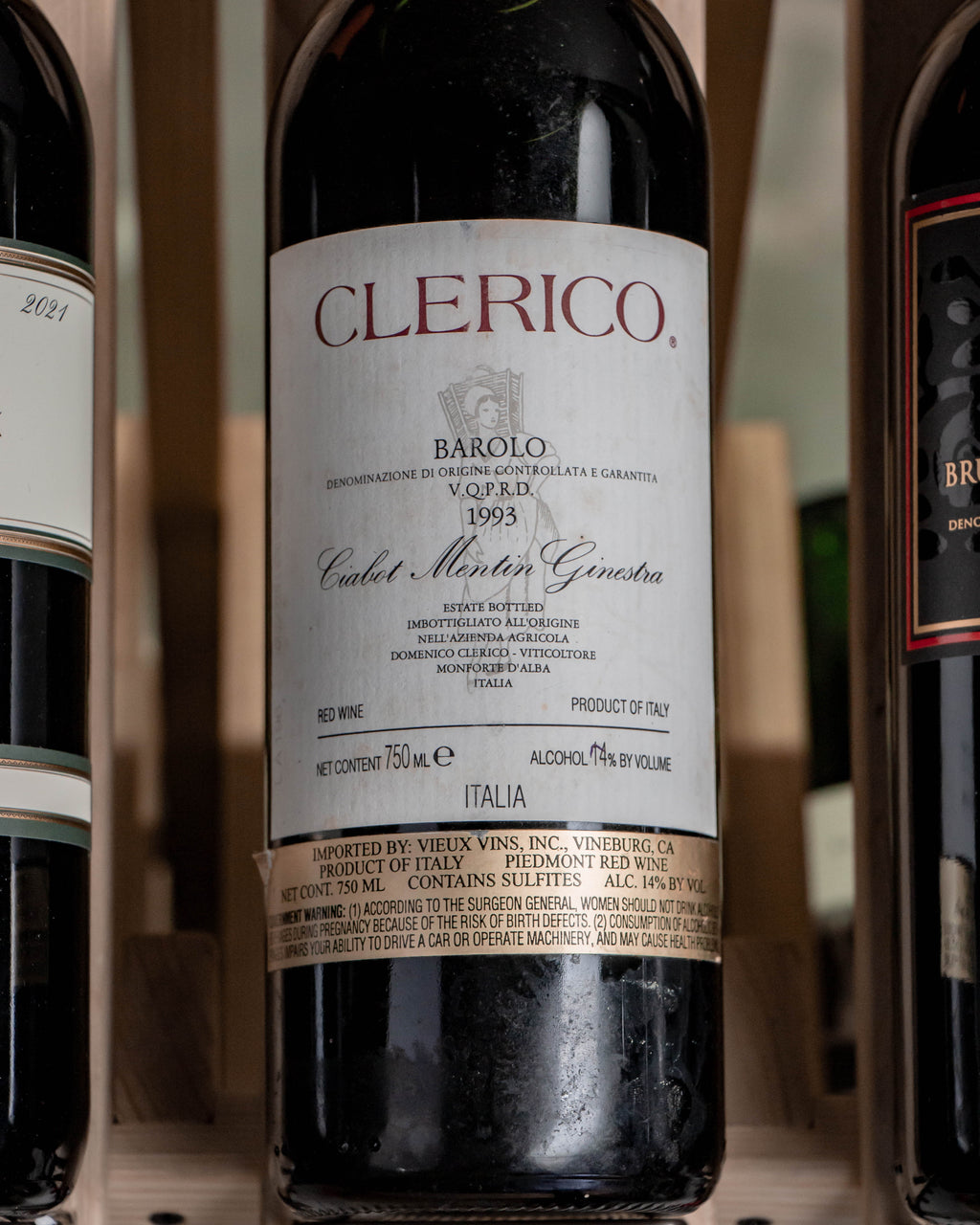 Clerico Barolo Ciabot Mentin Ginestra Monforte d'Alba 1993 (stained la ...