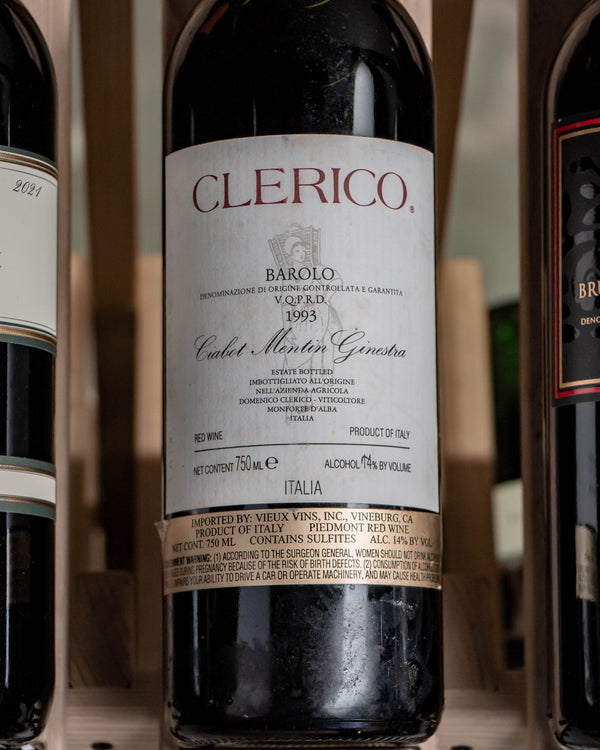 Clerico Barolo Ciabot Mentin Ginestra Monforte d'Alba 1993 (stained la ...